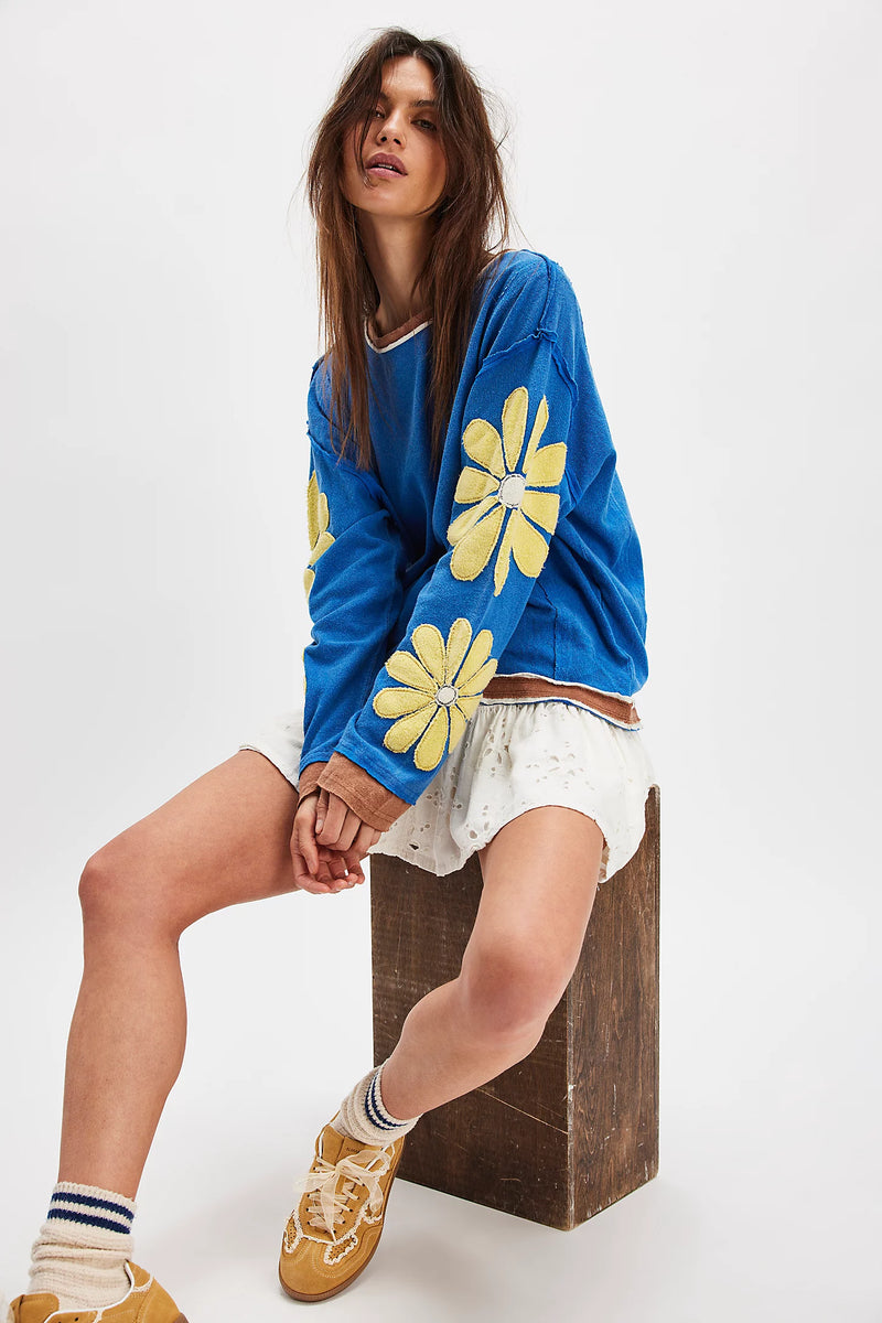 FREE PEOPLE YOU'RE A STAR TEE - NAVY COMBO – CAllie Girl Boutique